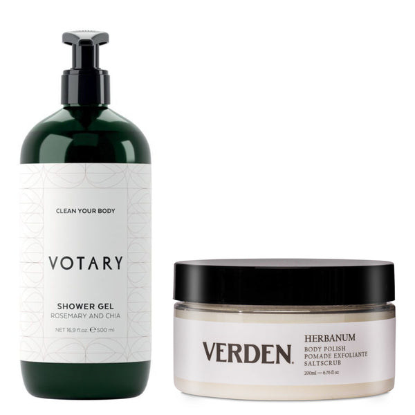 Shower Gel and Verden Herbanum Body Polish Set | Votary Luxury Plant ...